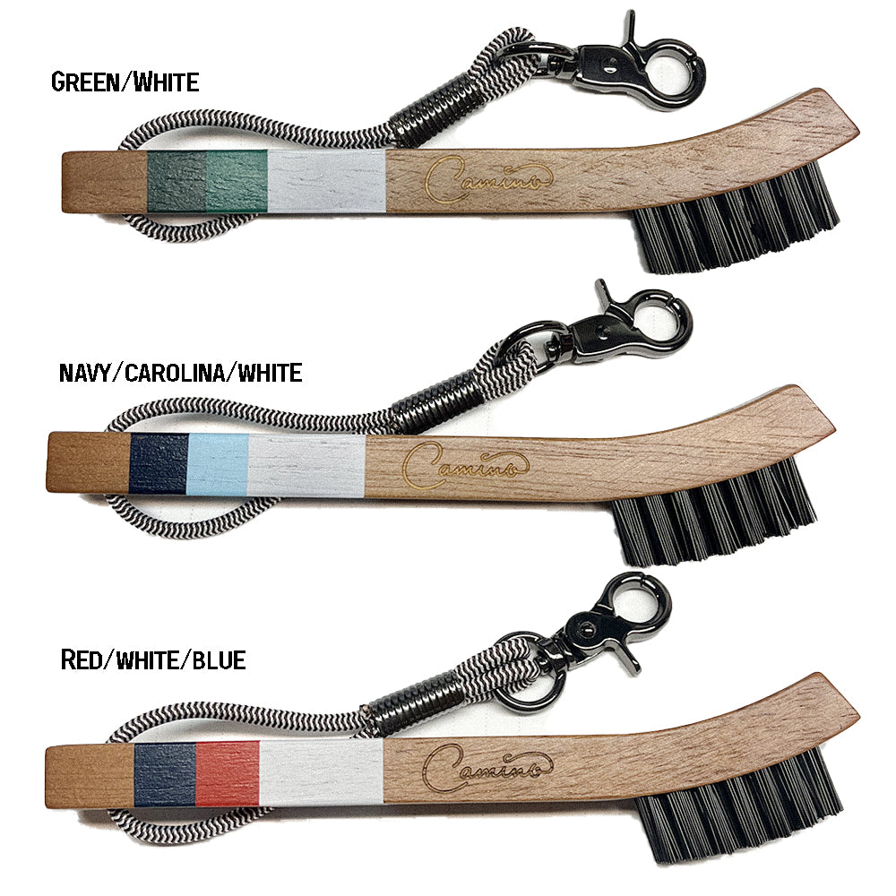 Wooden Throwback Stripe Golf Club Brush